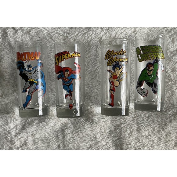 DC Comics | Dining | Dc Comics Super Heros Drinking Glasses Clear 6 ...